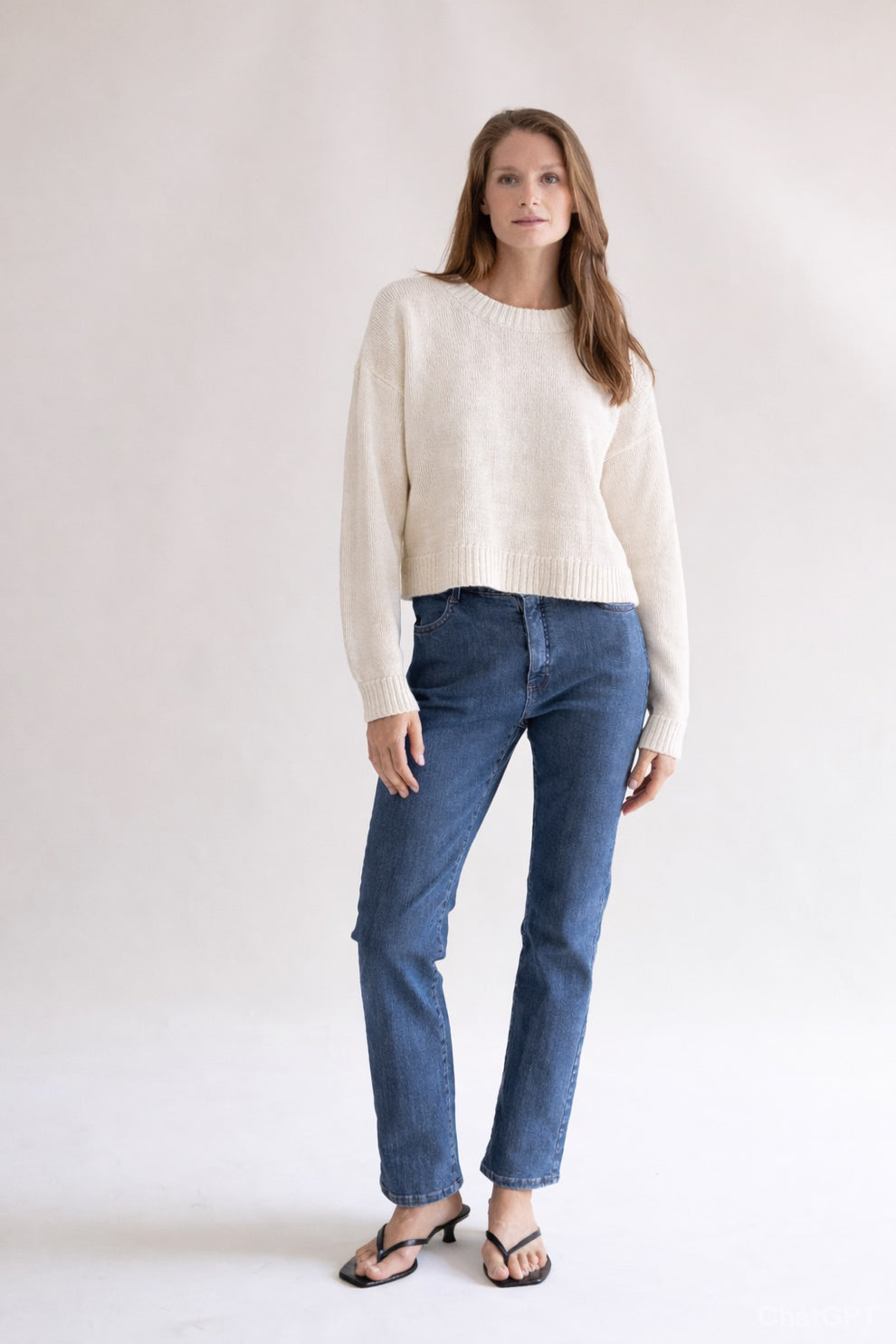 CREW NECK LINEN IVORY - Premium Linen Sweater | Gauhar Helsinki ...